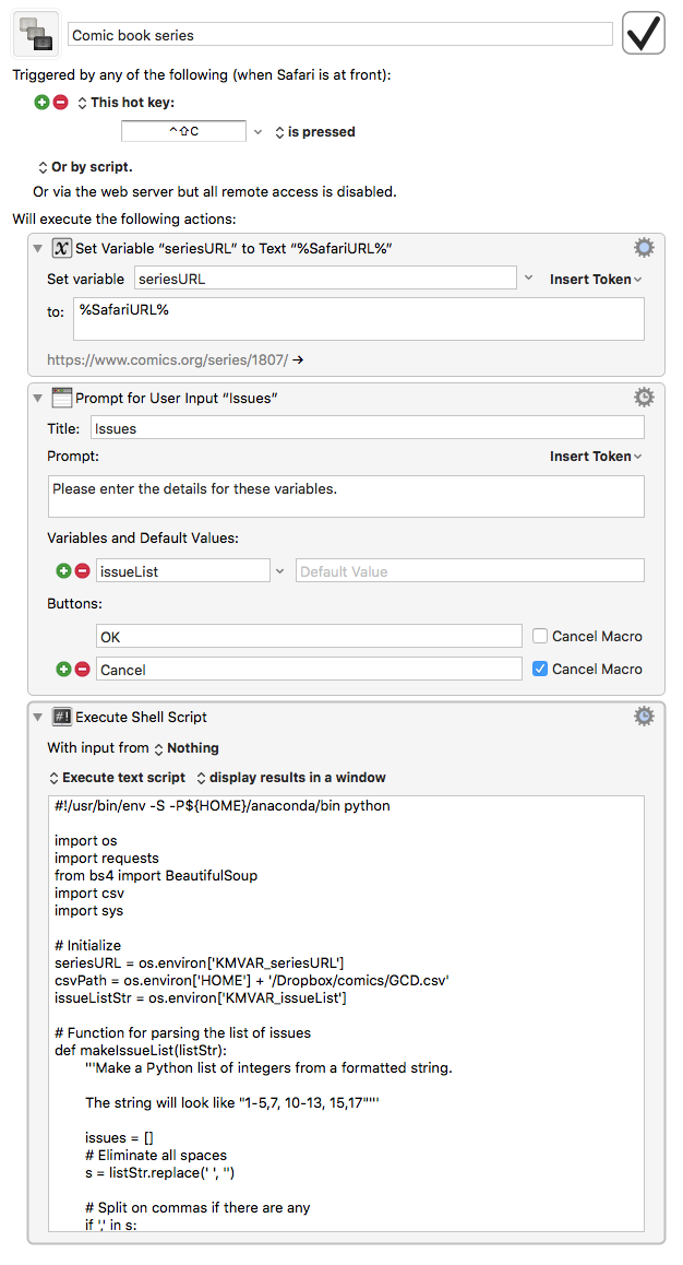 Comic book database scripts - All this